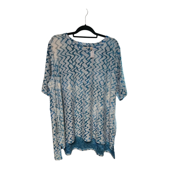 LOGO by Lori Goldstein | Tops | Logo By Lori Goldstein Aqua And White ...